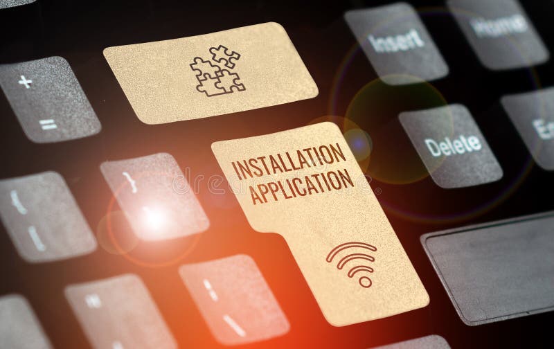 Text Sign Showing Installation Application. Word for the Act of ...
