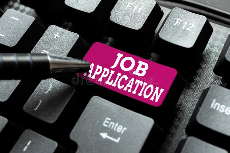 Text Sign Showing Job Application. Business Showcase the Standard ...