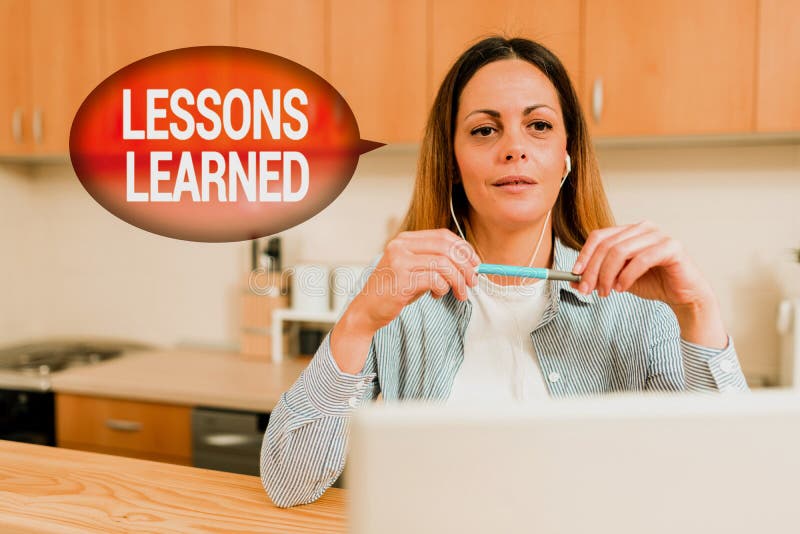 Text Sign Showing Lessons Learned. Business Overview the Knowledge or ...