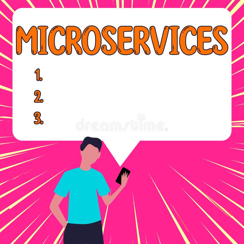 Text Sign Showing Microservices. Word for Software Development ...
