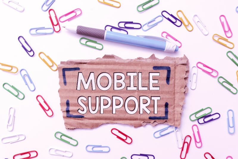 Text Caption Presenting Mobile Support. Internet Concept Provides ...