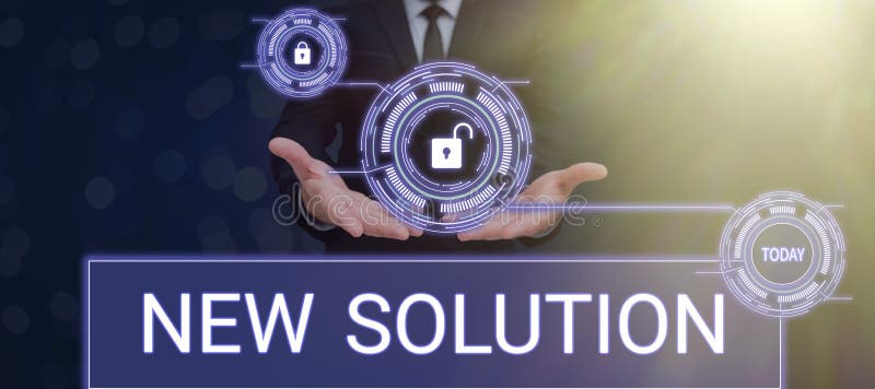 Text Sign Showing New Solution. Business Approach Modern Innovation ...