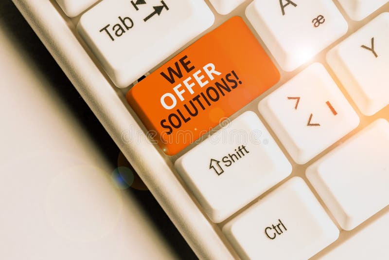 Text Sign Showing we Offer Solutions. Conceptual Photo Way To Solve ...