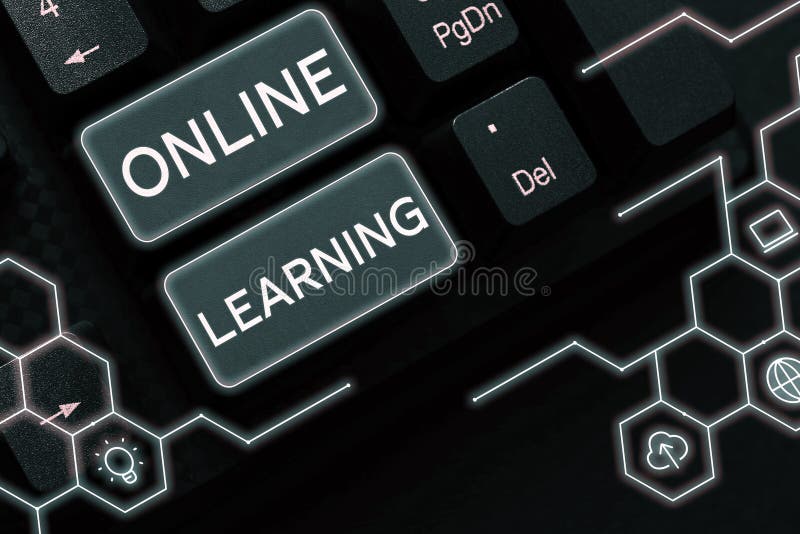 Text Sign Showing Online Learning. Business Concept Larning with the ...