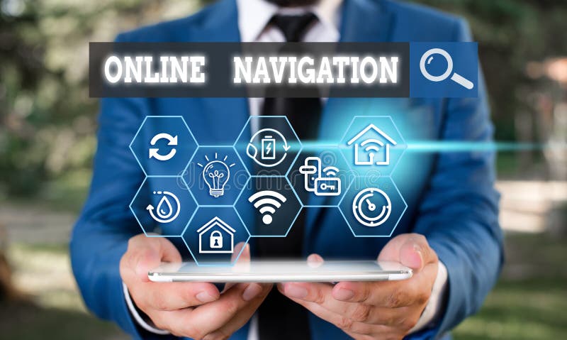 Text Sign Showing Online Navigation. Conceptual Photo Navigating a ...
