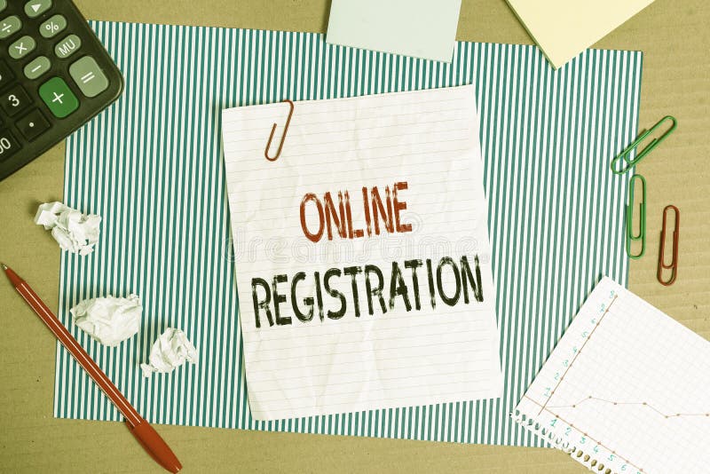 Text Sign Showing Online Registration. Conceptual Photo System for ... Text Sign Showing Online Registration. Conceptual Photo System for ...