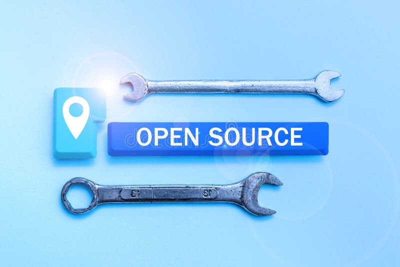 Sign Displaying Open Source Concept Meaning Contains The Source Code