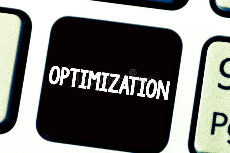 Text Sign Showing Optimization. Conceptual Photo Making the Best or ...