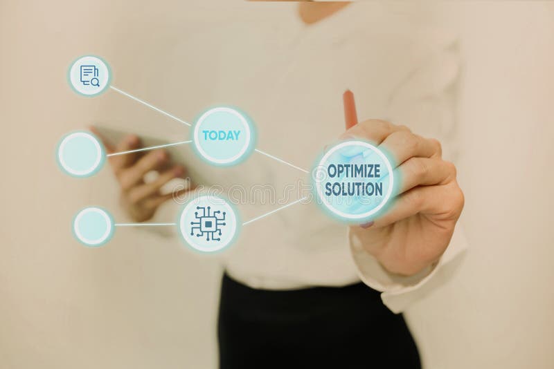 Text Sign Showing Optimize Solution. Business Idea Process of Finding ...