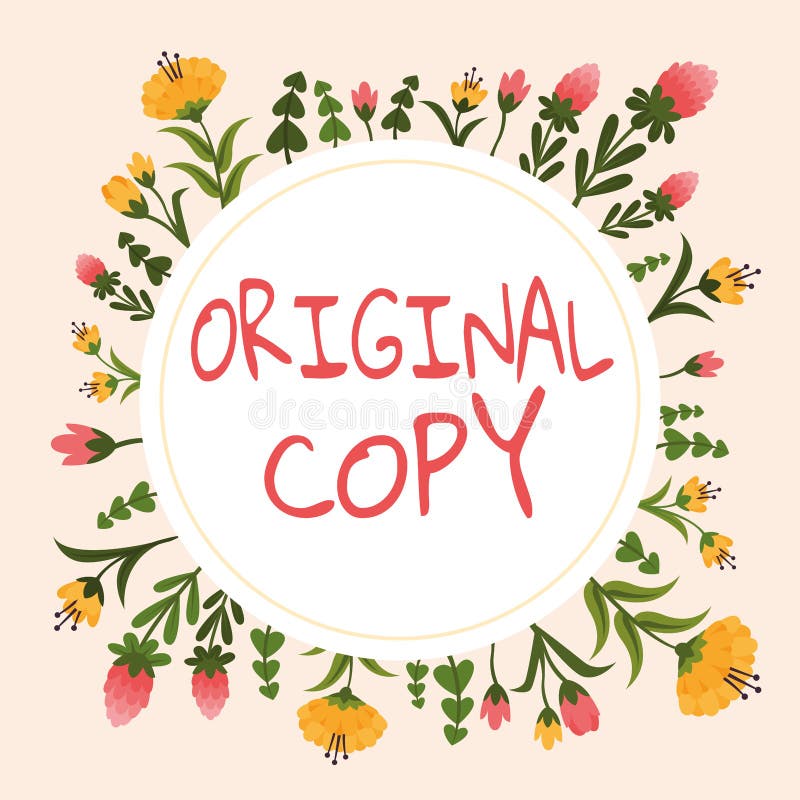 Text Sign Showing Original Copy. Business Showcase Main Script ...