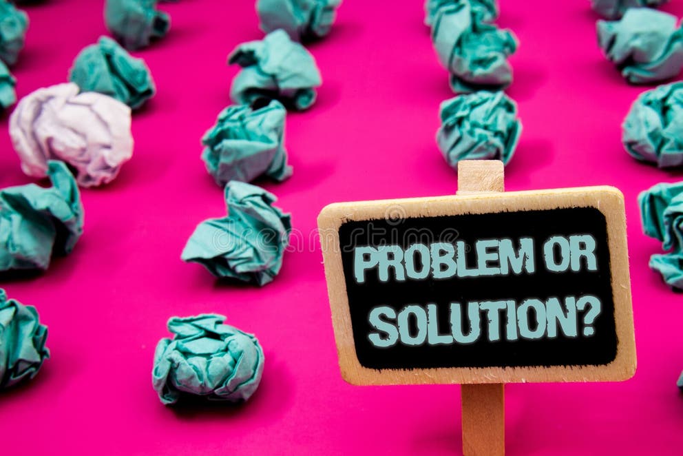 Text Sign Showing Problem or Solution Question. Conceptual Photo Think ...