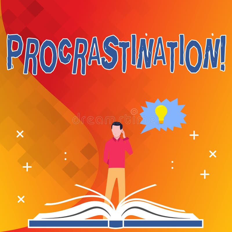 Text Sign Showing Procrastination. Conceptual Photo Delay or Postpone ...
