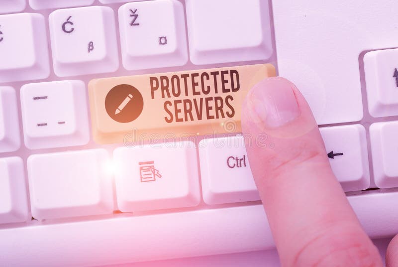 Text Sign Showing Protected Servers. Conceptual Photo Technology for ...