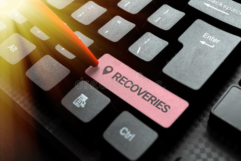 Text Sign Showing Recoveries. Internet Concept Process of Regaining ...