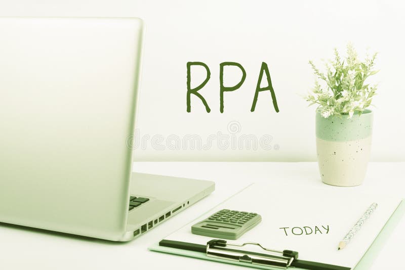 Text Sign Showing Rpa. Internet Concept Robotic Process Automation Form ... Text Sign Showing Rpa. Internet Concept Robotic Process Automation Form ...