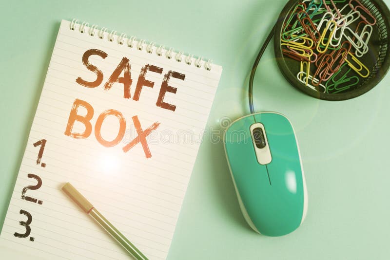Text Sign Showing Safe Box. Conceptual Photo a Small Structure Where ...