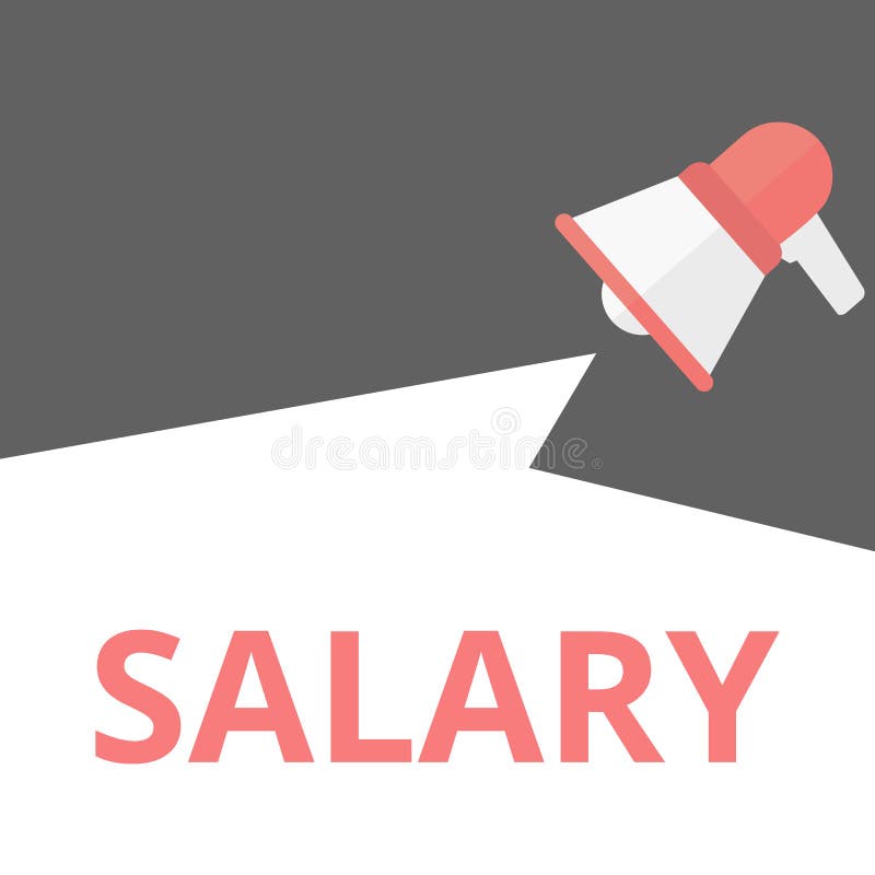 Text sign showing Salary stock illustration. Illustration of paycheck ... Text sign showing Salary stock illustration. Illustration of paycheck ...