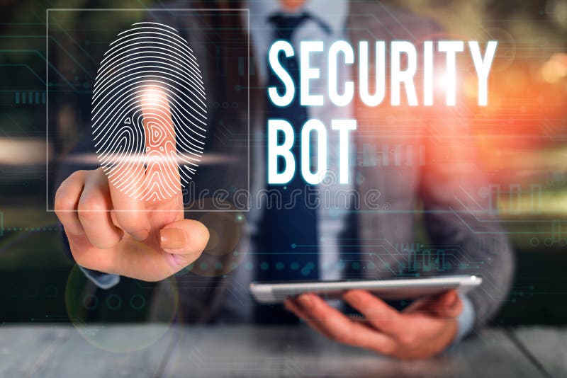 Text Sign Showing Security Bot. Conceptual Photo Software that Performs ...