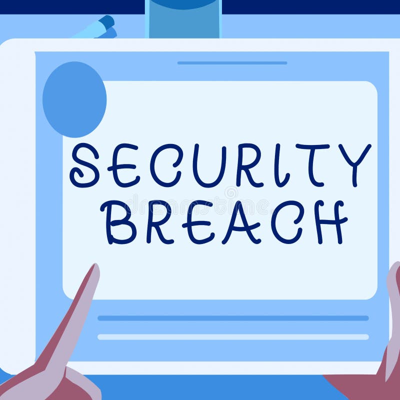 Hand Writing Sign Security Breach. Business Concept Unauthorized Access ...