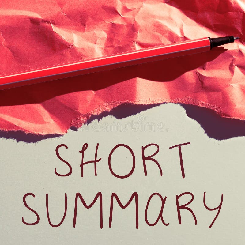 Text Sign Showing Short Summary. Business Showcase Brief Statement of ... Text Sign Showing Short Summary. Business Showcase Brief Statement of ...