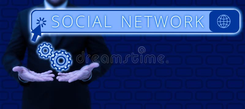 Text Sign Showing Social Network. Business Overview a Framework of ...