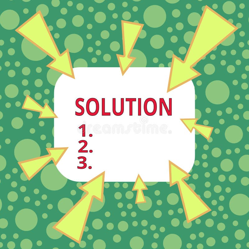 Text Sign Showing Solution. Conceptual Photo a Means of Solving a ...