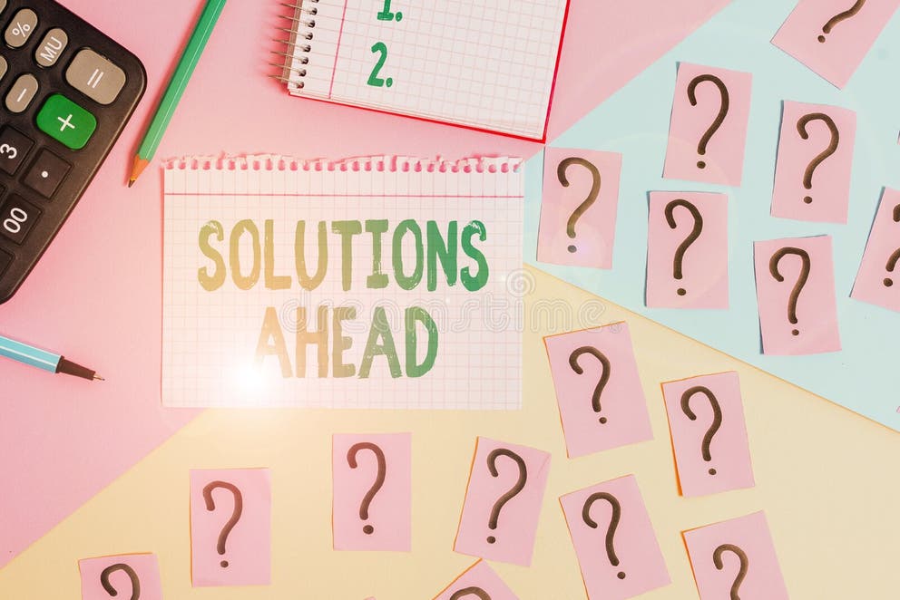 Text Sign Showing Solutions Ahead. Conceptual Photo in Advance Action ...