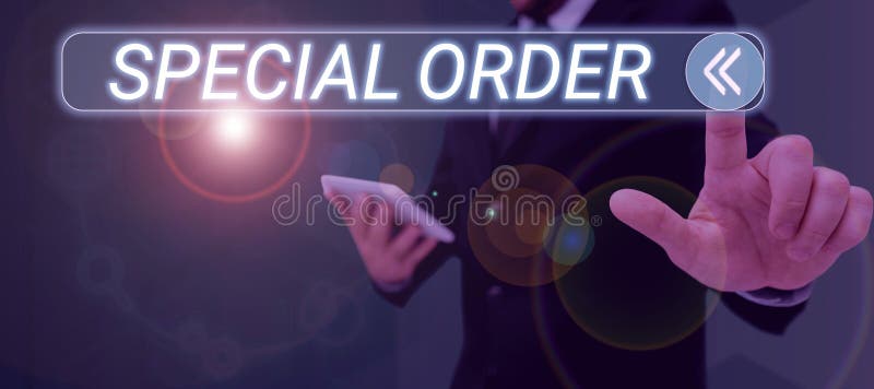 Text Sign Showing Special Order. Concept Meaning Specific Item ...