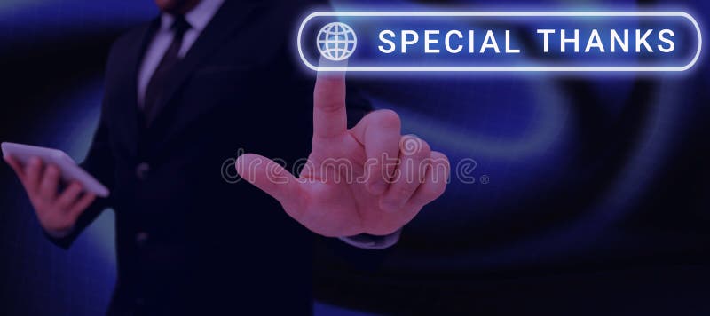 Text Sign Showing Special Thanks. Business Idea Expression of ...