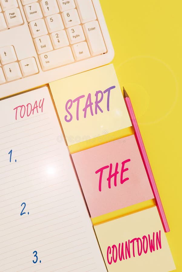 Text Sign Showing Start the Countdown. Conceptual Photo Sequence of ...