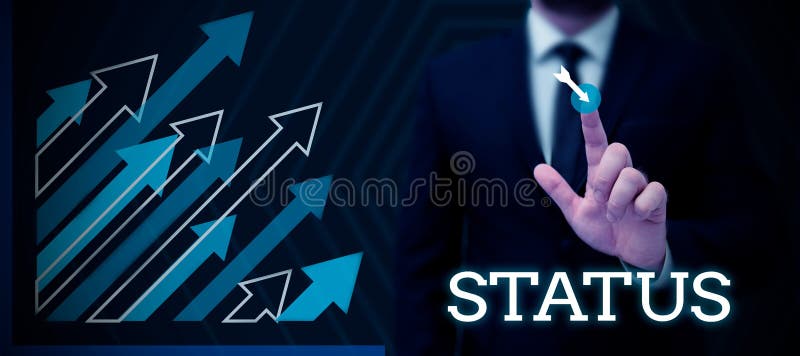 Text Sign Showing Status. Concept Meaning Situation at a Particular ...