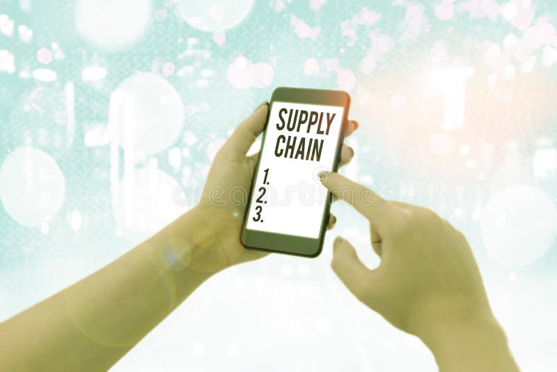 Text Sign Showing Supply Chain. Conceptual Photo Network between a ... Text Sign Showing Supply Chain. Conceptual Photo Network between a ...