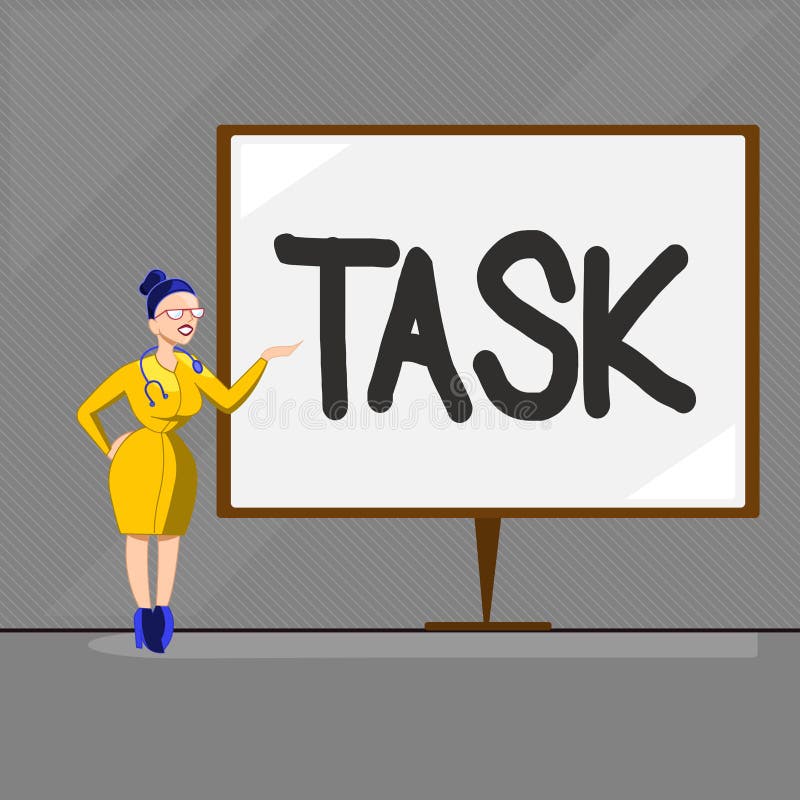 Text Sign Showing Task. Conceptual Photo a Piece of Work To Be Done and ...