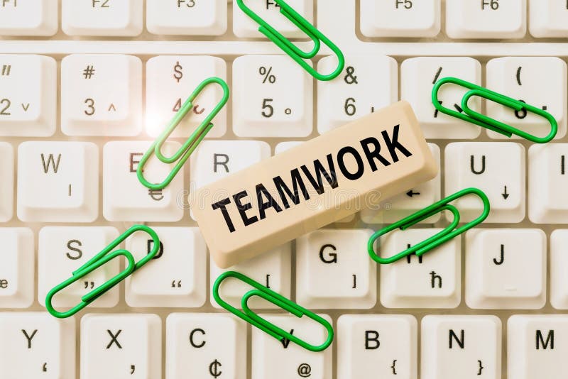 Text Sign Showing Teamwork. Business Showcase Combined Action of Group ...