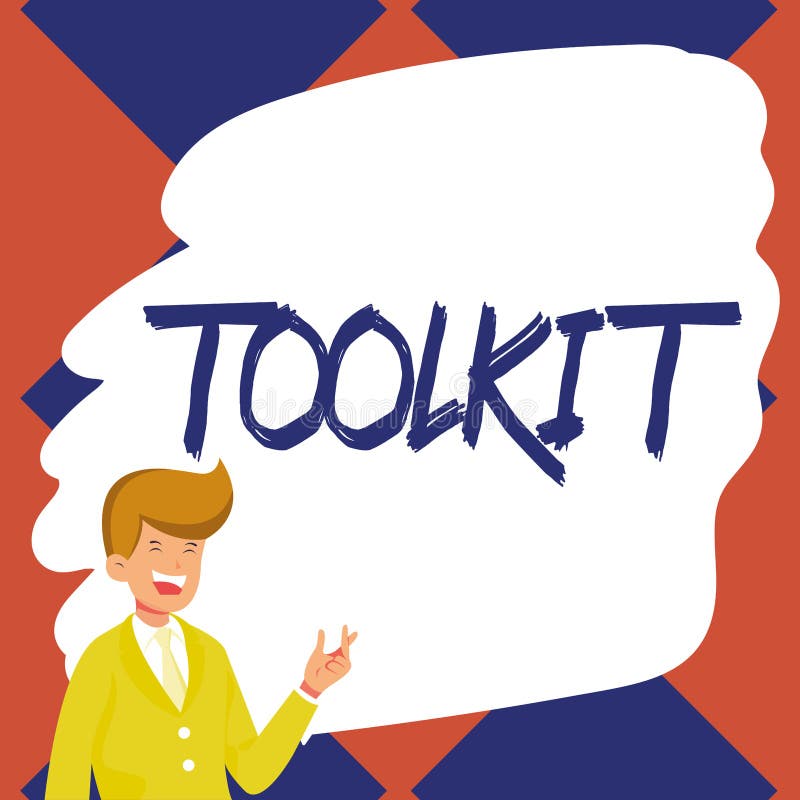 Text Sign Showing Toolkit. Internet Concept Set of Tools Kept in a Bag ...