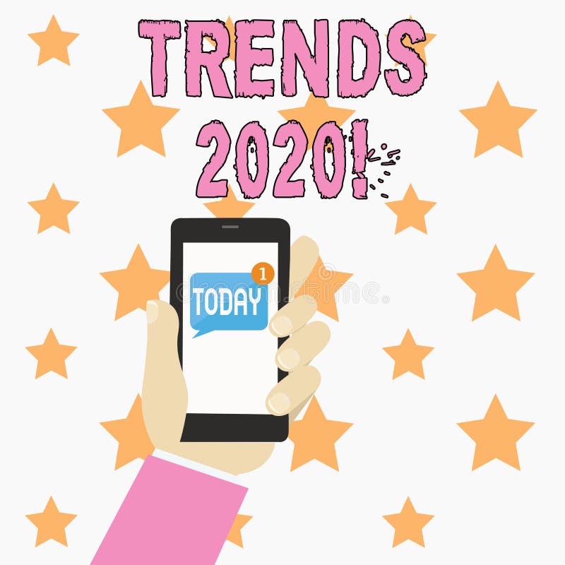 Text Sign Showing Trends 2020. Conceptual Photo General Direction in ...