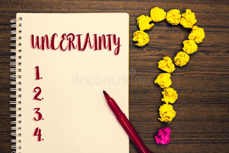 Text Sign Showing Uncertainty. Conceptual Photo Unpredictability of ...