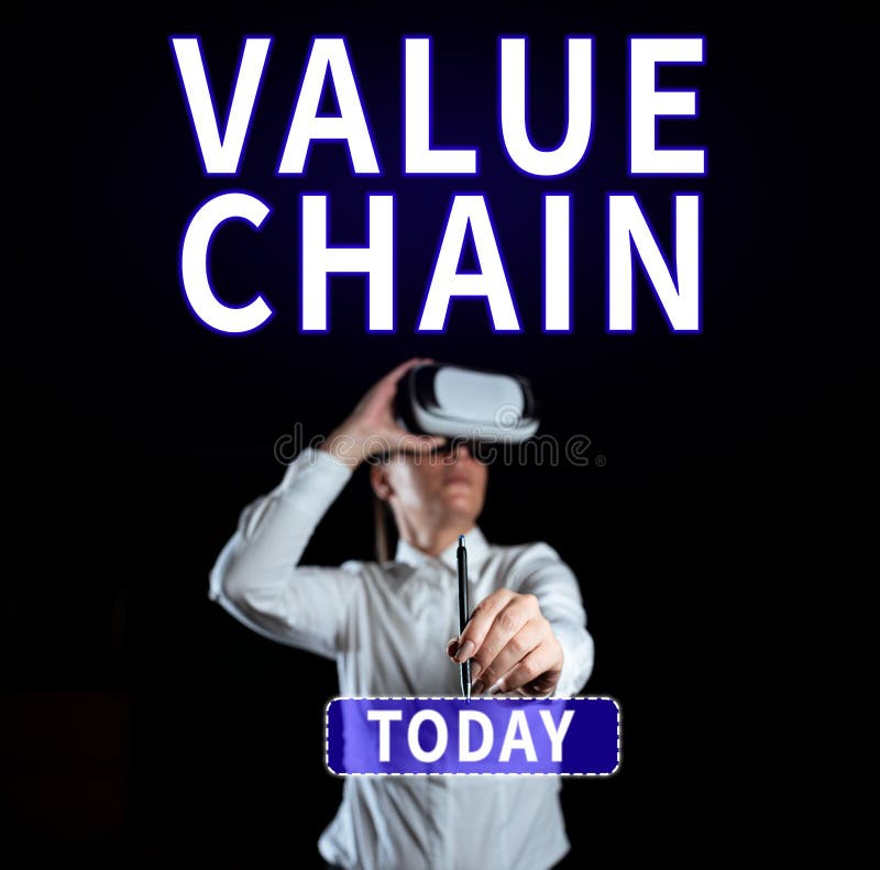 Text Sign Showing Value Chain. Business Idea Business Manufacturing ... Text Sign Showing Value Chain. Business Idea Business Manufacturing ...