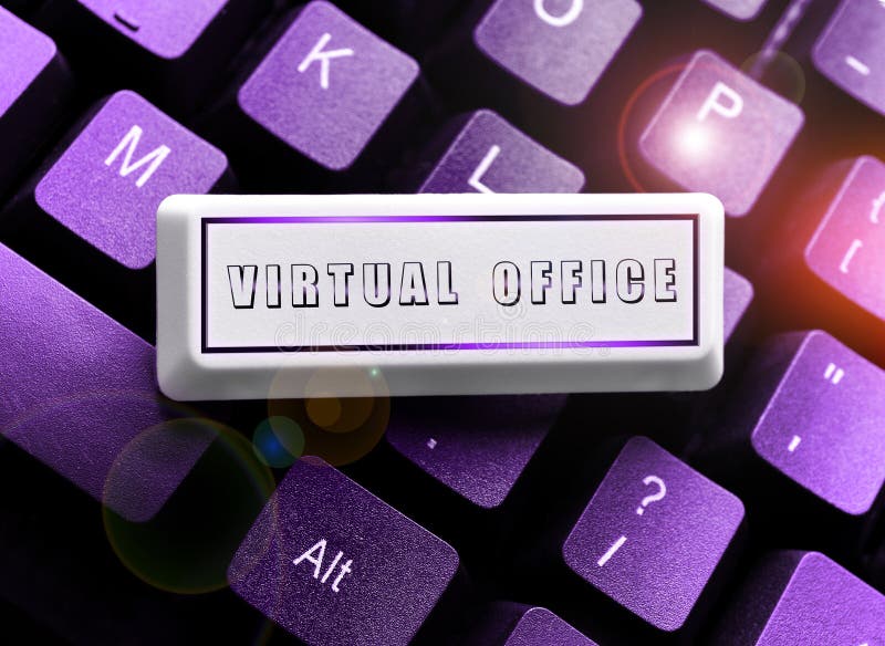 Handwriting Text Virtual Office. Business Idea Mobile Work-environment ...