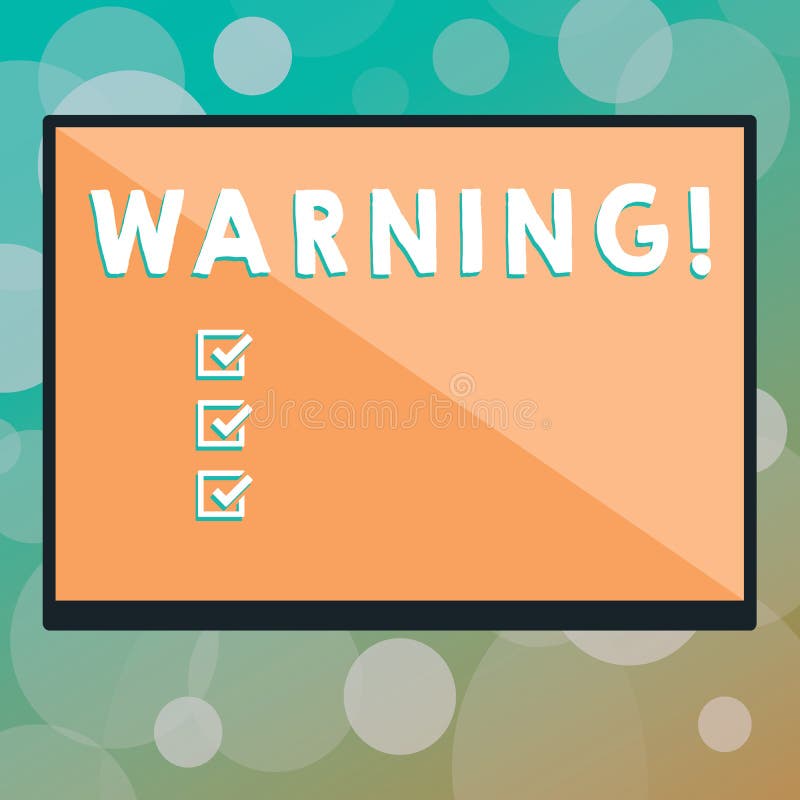 Text Sign Showing Warning. Conceptual Photo Statement or Event that ...