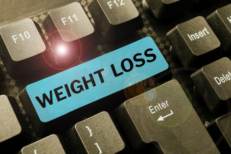 Text Sign Showing Weight Loss. Internet Concept Decrease in Body Fluid ...