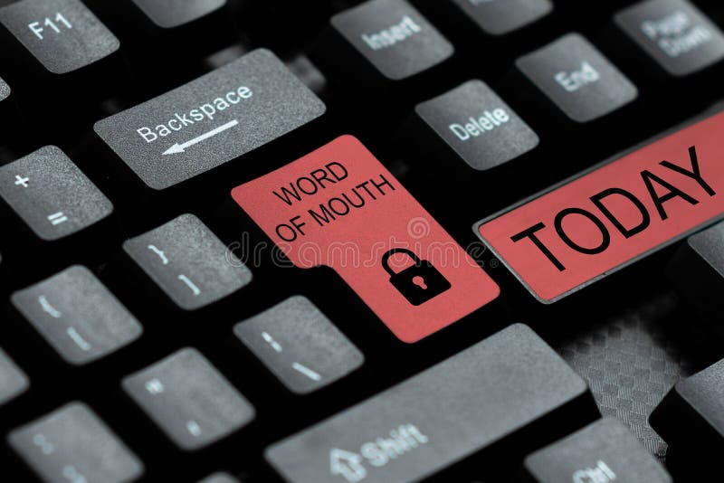 Text Sign Showing Word of Mouth. Business Showcase Word of Mouth Typing ... Text Sign Showing Word of Mouth. Business Showcase Word of Mouth Typing ...