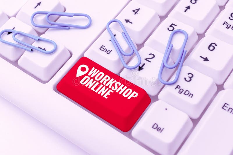 Text Sign Showing Workshop Online. Word Written on Course Made ...