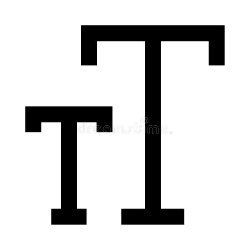 Text size glyphs icon stock illustration. Illustration of sign - 115463947