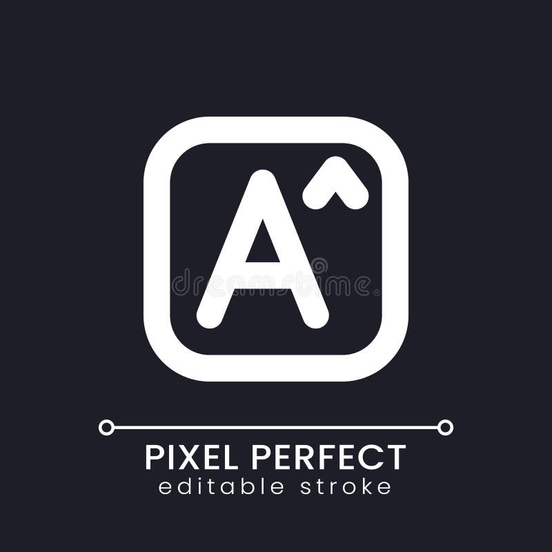 Text Size Pixel Perfect White Linear Ui Icon for Dark Theme Stock ...