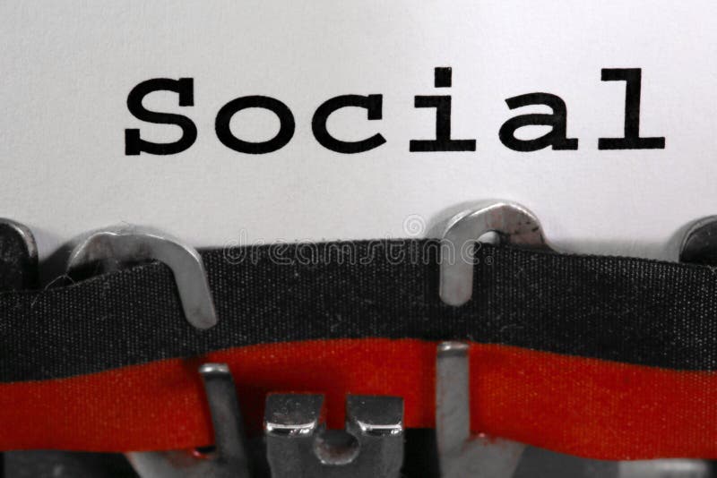 Text SOCIAL Written with the Old Typewriter Stock Photo - Image of ...