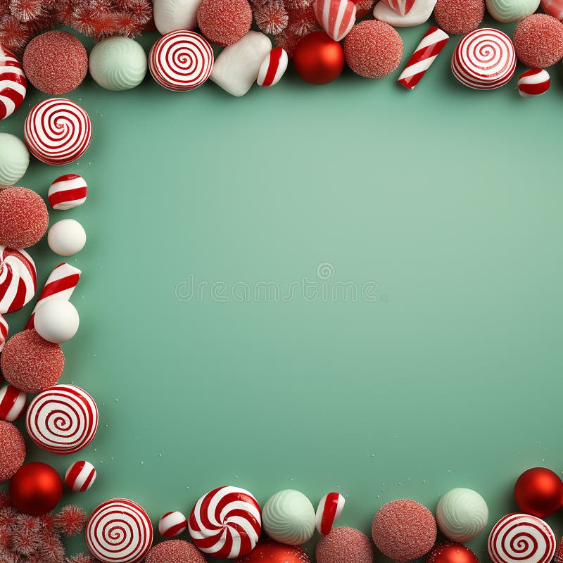 Peppermint Inspired Background in Fun Whimsical Design. Stock ...