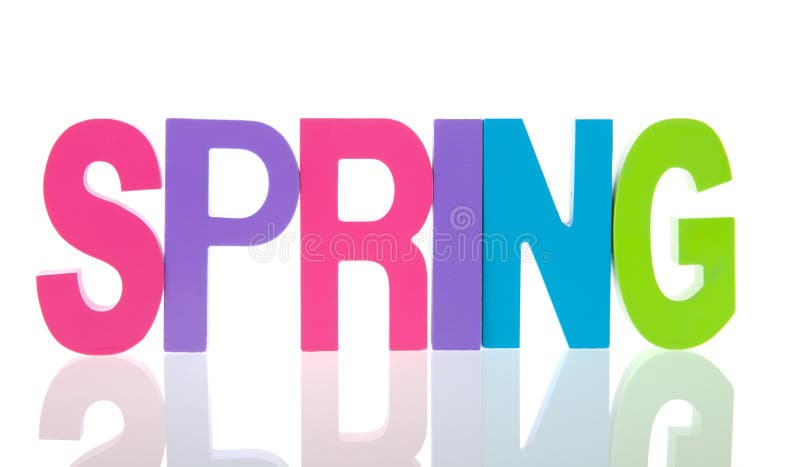 Spring text stock image. Image of colorful, letters, objects - 28885175