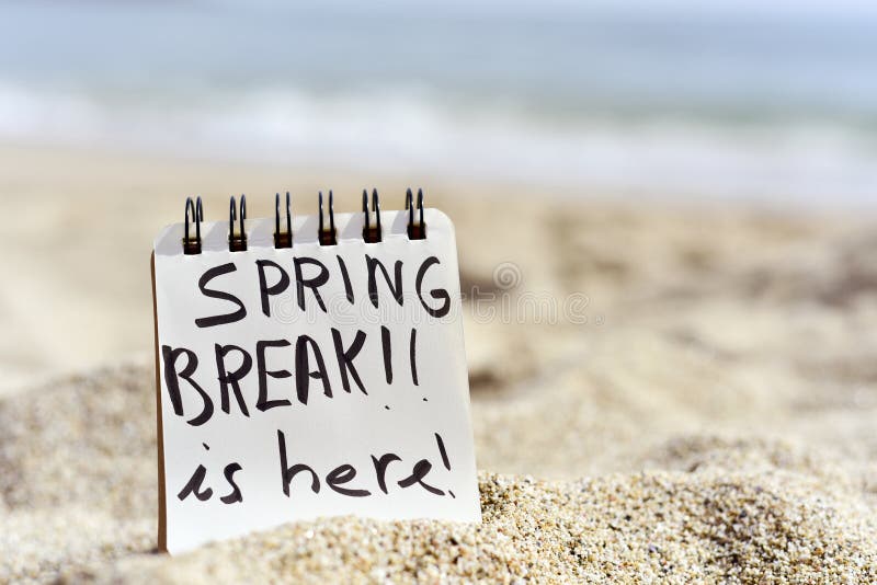 Text Spring Break on the Beach Stock Photo - Image of break, reading ...