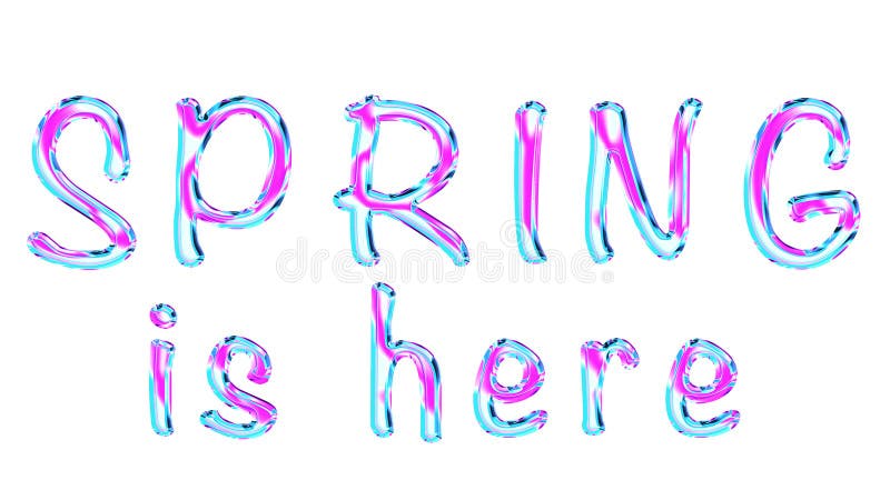 Text Spring is Here, Letters Isolated on a White Background. Sparkling ...